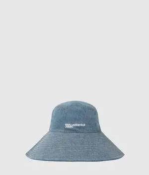 KL JEANS Jeans Denim Wide-brim Bucket Hat - Washed Mid Blue