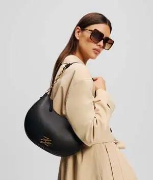 Karl Lagerfeld K/autograph Moon Shoulder Bag - Black