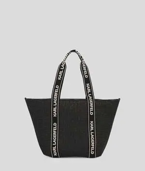 Karl Lagerfeld Logo Woven Tote Bag