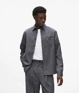 Karl Lagerfeld Pinstripe Wool‑blend Shirt
