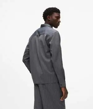 Karl Lagerfeld Pinstripe Wool‑blend Shirt