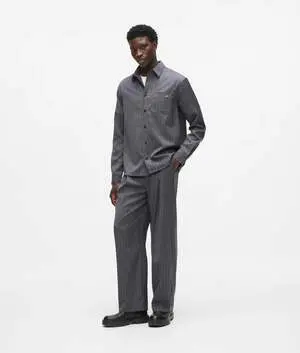 Karl Lagerfeld Pinstripe Wool‑blend Shirt