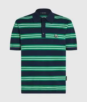 Karl Lagerfeld Ikon Stripe Knit Polo Shirt