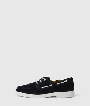 Karl Lagerfeld Suede Kori Boat Shoes - Navy