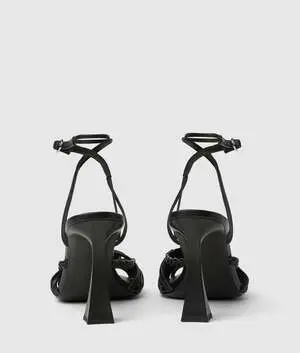 Karl Lagerfeld Debutante Woven Leather Heeled Sandals