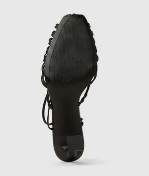 Karl Lagerfeld Debutante Woven Leather Heeled Sandals