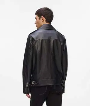 Karl Lagerfeld Essential Leather Biker Jacket