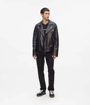 Karl Lagerfeld Essential Leather Biker Jacket