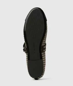 Karl Lagerfeld Karo Strap Pumps In Woven Finish