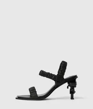Karl Lagerfeld Sheep Leather Ruched Slingbacks With Ikon Karl Molded Heel