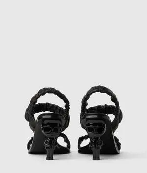 Karl Lagerfeld Sheep Leather Ruched Slingbacks With Ikon Karl Molded Heel
