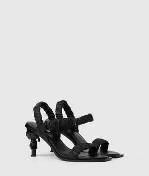 Karl Lagerfeld Sheep Leather Ruched Slingbacks With Ikon Karl Molded Heel