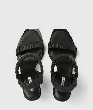 Karl Lagerfeld Sheep Leather Ruched Slingbacks With Ikon Karl Molded Heel