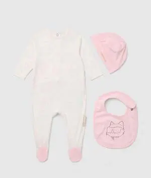 Karl Lagerfeld Baby Ikon Choupette Sleep Set - White/pink