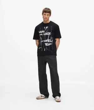 KL JEANS Relaxed Pinstripe Graphic T-shirt