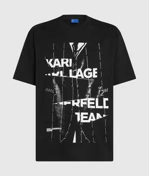 KL JEANS Relaxed Pinstripe Graphic T-shirt