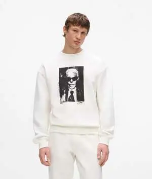 KL JEANS Relaxed Karl Print Sweatshirt - Egret