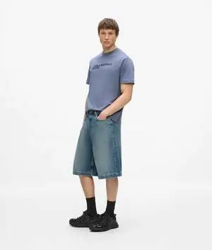 KL JEANS Jeans Baggy Washed Denim Shorts - Visual Washed Blue