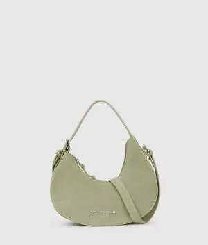 KL JEANS Jeans Rounded Suede Top Handle Bag - Tea