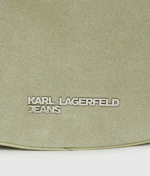 Karl Lagerfeld Suede Top Handle Bag - Tea