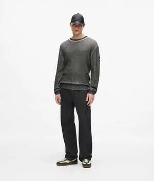 KL JEANS Jeans Waffle Knit Crew Neck Sweater