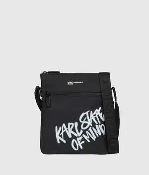 Karl Lagerfeld Coated Crossbody Bag - Black