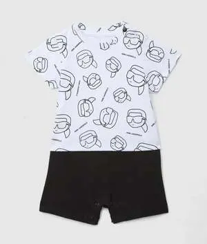 Karl Lagerfeld Baby Ikon Romper Suit - White/black