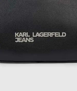 Karl Lagerfeld Rounded Leather Top Handle Bag - Black