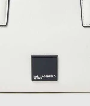 Karl Lagerfeld Box Logo Bowling Bag - Egret