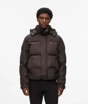 Karl Lagerfeld Monogram Puffer Jacket - Black Coffee