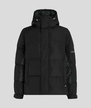 Karl Lagerfeld Monogram Puffer Jacket - Black