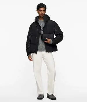 Karl Lagerfeld Monogram Puffer Jacket - Black