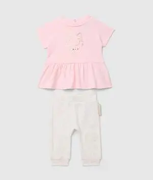 Karl Lagerfeld Baby Girls' Ikon Dress And Leggings Set - White/pink