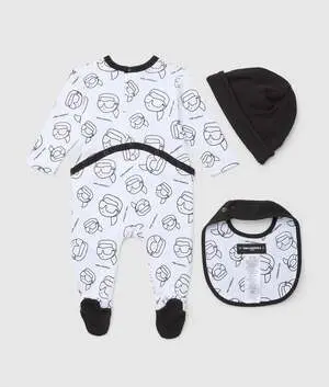 Karl Lagerfeld Ikon Print Three-piece Baby Set