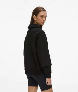 Karl Lagerfeld Logo Athleisure Half-zip Sweatshirt - Black