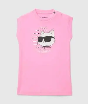 Karl Lagerfeld Baby Ikon Choupette Short-sleeved Dress - Pink