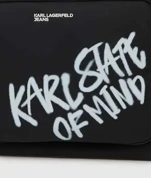 KL JEANS Jeans Coated Roll-top Backpack With Graphic Artwork