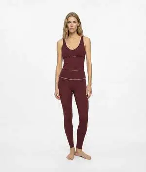 Karl Lagerfeld Contrast Piping Athleisure Tank Top - Windsor Wine