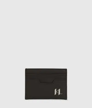 Karl Lagerfeld K/monogram Leather Cardholder - Black