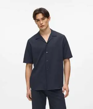 Karl Lagerfeld Monogram Short-sleeved Shirt - Navy