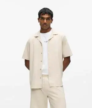 Karl Lagerfeld Monogram Short-sleeved Shirt - Sand