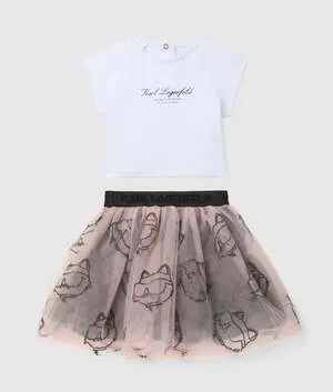 Karl Lagerfeld Baby Ikon T-shirt And Skirt Set