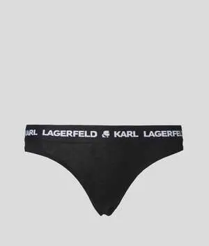 Karl Lagerfeld Logo Thong - Black