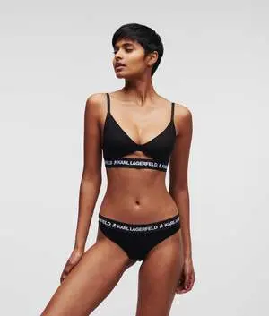 Karl Lagerfeld Logo Thong - Black