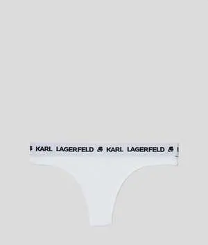 Karl Lagerfeld Logo Thong - White
