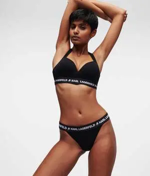 Karl Lagerfeld Logo Brazilian Briefs - Black