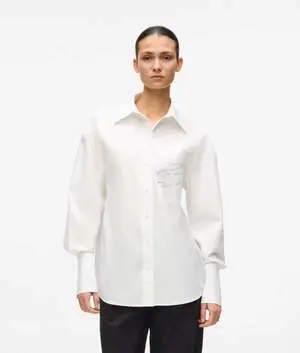 Karl Lagerfeld Autograph Embroidered Organic Cotton Shirt - White
