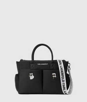 Karl Lagerfeld Baby Ikon Karl And Choupette Diaper Bag - Black