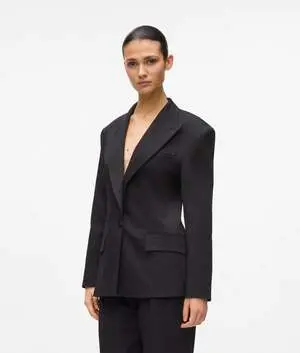 Karl Lagerfeld Kl X Amber Valletta Structured Single-breasted Blazer - Black