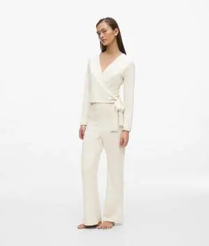 Karl Lagerfeld Loungewear Flared Pants - Cannoli Cream